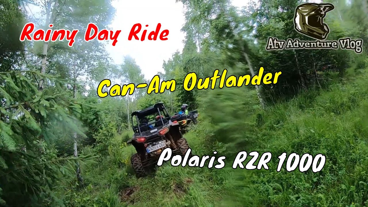 Can-Am Outlander and Polaris RZR Rainy Day Ride - ATV Adventure Vlog